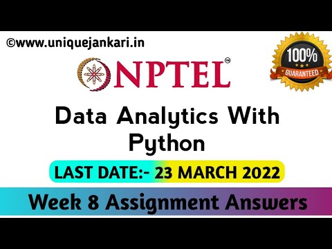 Data Analytics With Python Nptel Assignment 8 Quiz Answers 2022 || Unique Jankari - YouTube