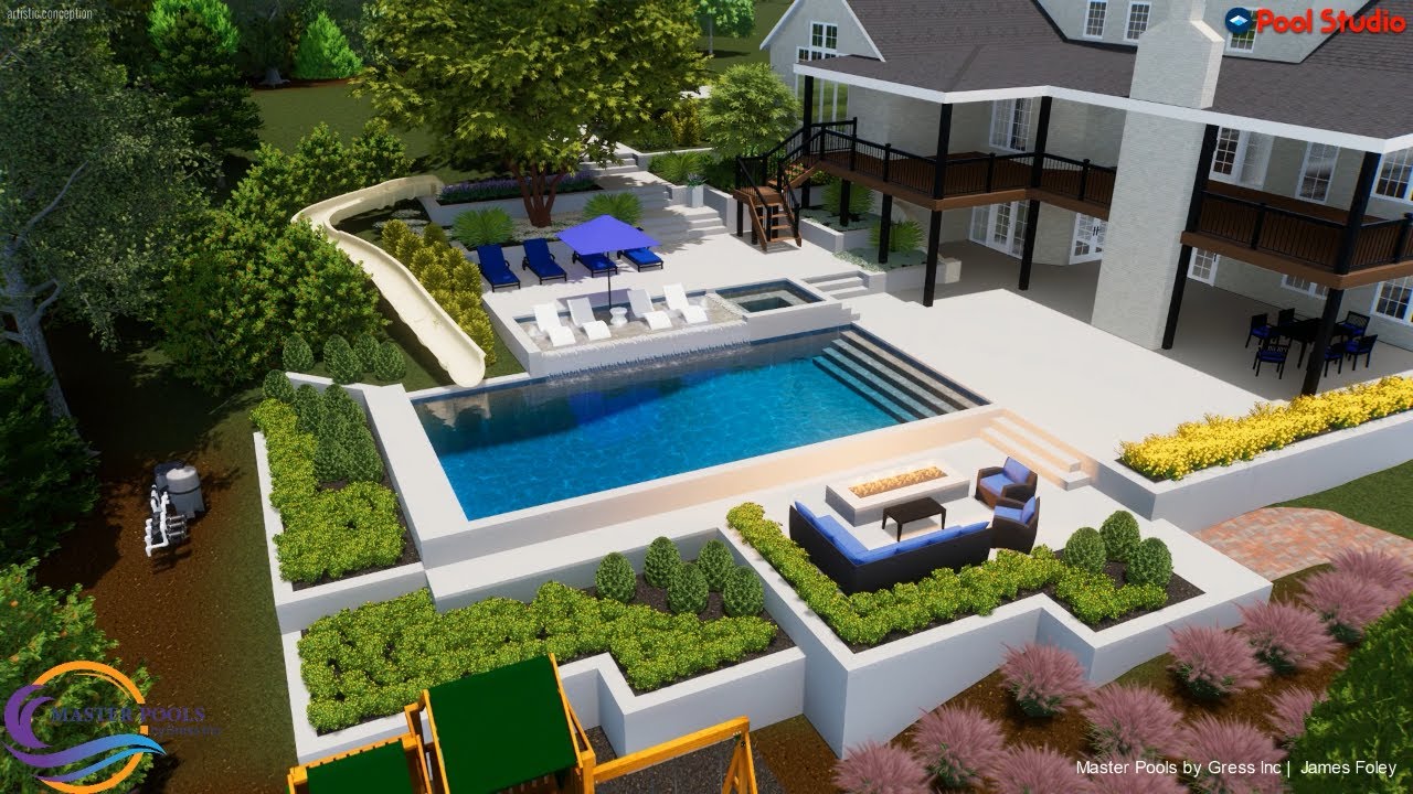 Pool Studio 3D Render - Whalen Residence | Master Pools by Gress Inc ...