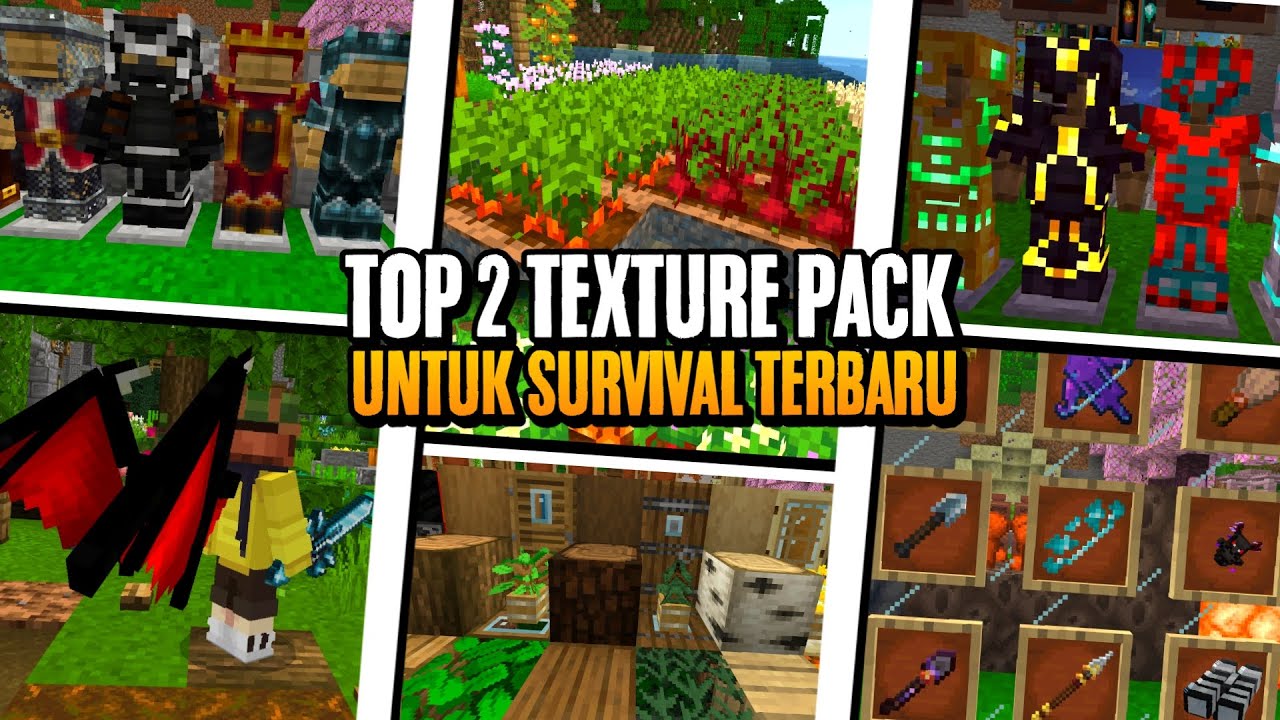 TO 2 TEXTURE PACK UNTUK SURVIVAL TERBARU - Texture Mcpe 1.20 - 1.19 ...