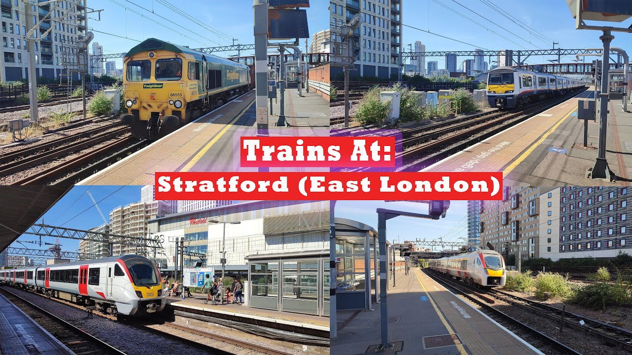 National Rail & Elizabeth Line Trains & Freight Train At Stratford (11 ...