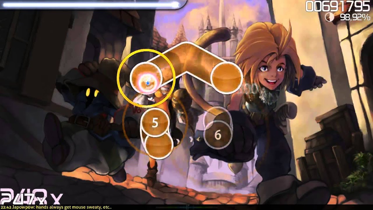 #003 Let's Play Osu - Final Fantasy IX Battle Theme Remix Hard - YouTube