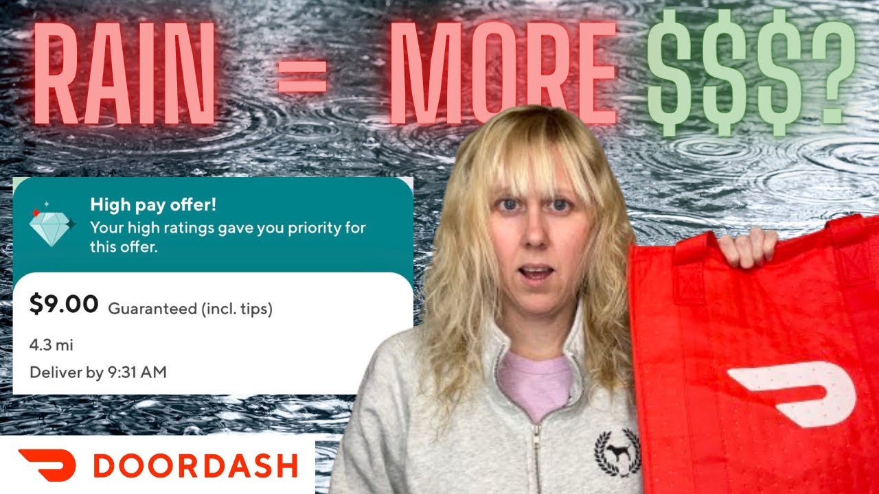 DoorDash in the Rain w. Me | Better Tips, More Orders + Embarrassing Story Time | Driver Ride ...