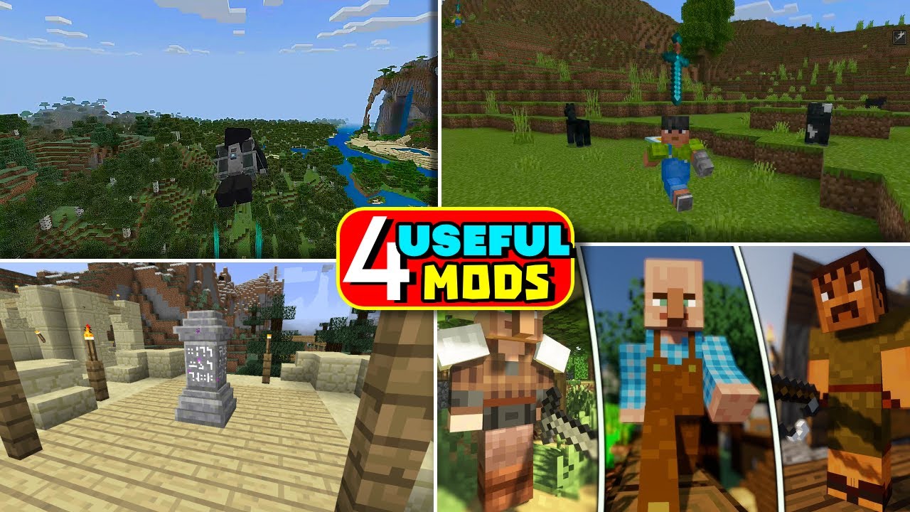🔥TOP 4 USEFUL MODS FOR MINECRAFT PE||EASTERN GAMER|| - YouTube