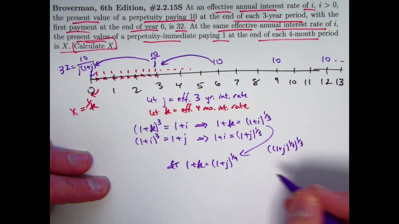 Actuarial Exam 2/FM Prep: Find PV of Perpetuity-Immediate Related to ...