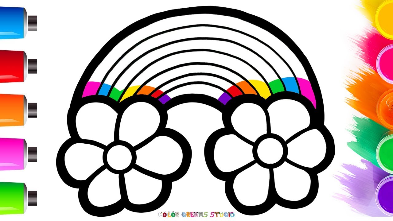 How to Draw a Rainbow Flower 🌈🌸| Easy Drawing Tutorial - YouTube