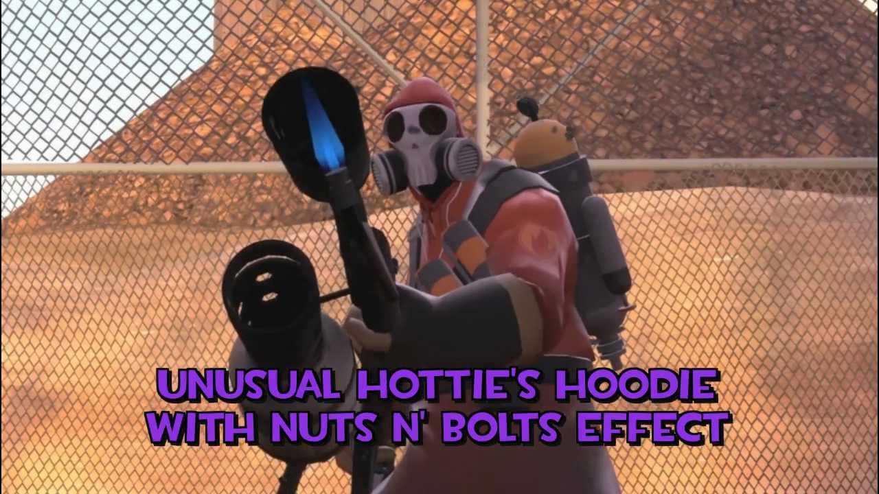 Team Fortress 2 - Unusual Hotties Hoodie with Nuts n' Bolts Effect - YouTube