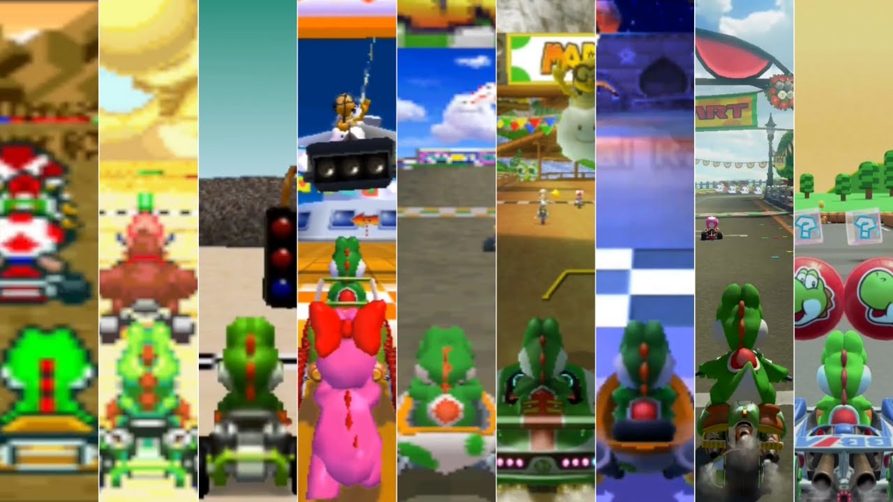 Evolution of Yoshi in Mario Kart Games (1992-2019) - YouTube