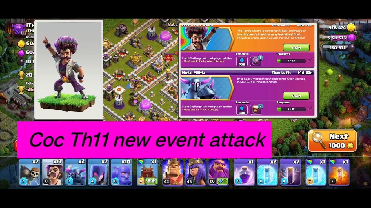 Coc Th11 new event attack ||clash of clans attacks, clash of clans ...