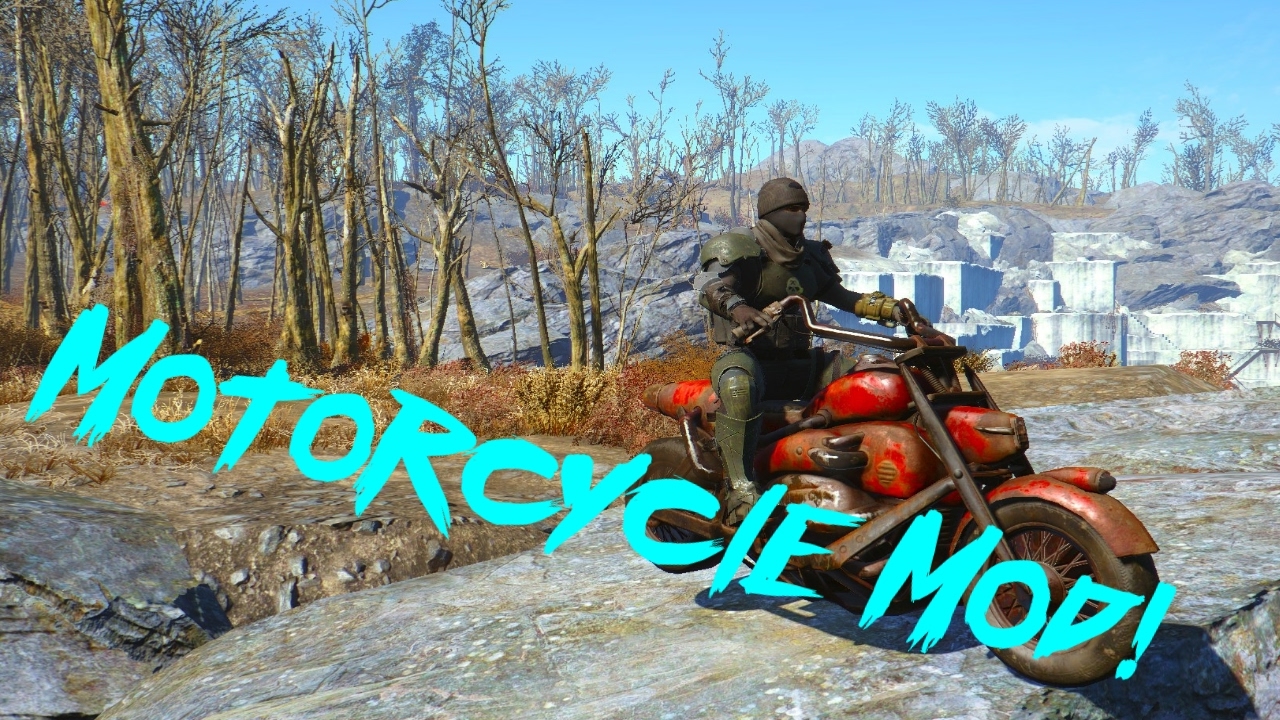 Fallout 4 Mod Showcase #24 " Motorcycle Mod!! " DRIVEABLE MOTORCYCLE ...