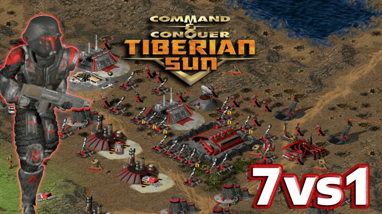 Tiberian Sun - Super Bridgehead Map - 7 vs 1 - YouTube
