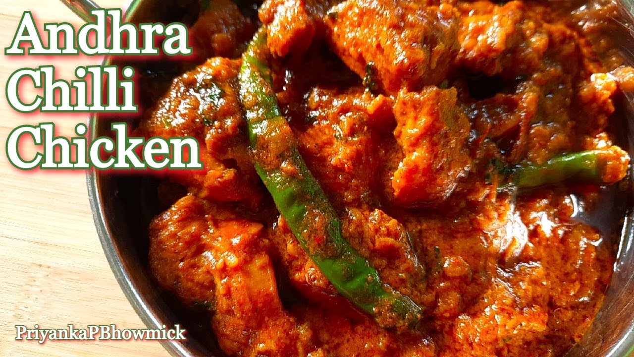 Andhra Chilli Chicken Recipe || Andhra Chicken Curry|| Boneless chicken ...