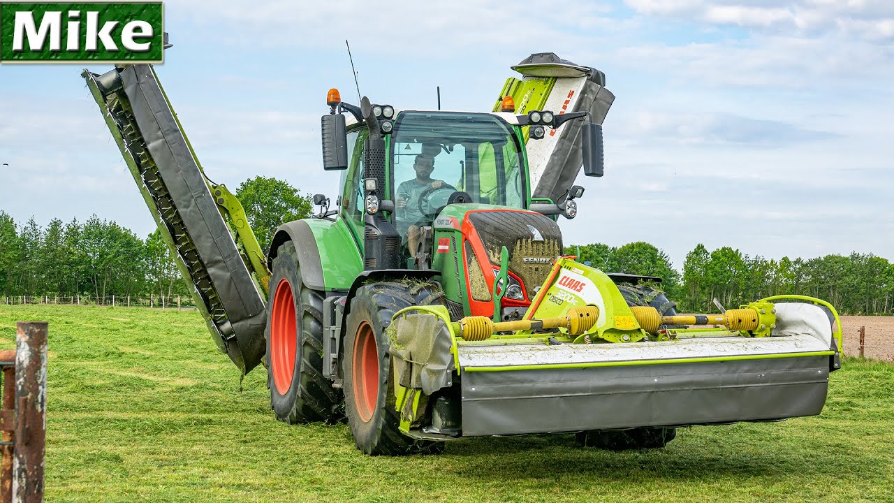 2020 | Special Fendt 722 with Claas Triple Mowers | Mowing Grass | J ...