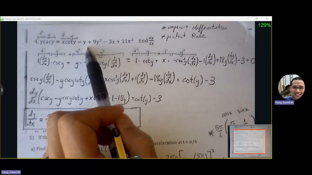 AB Calc Trig Derivative WS 5 - YouTube