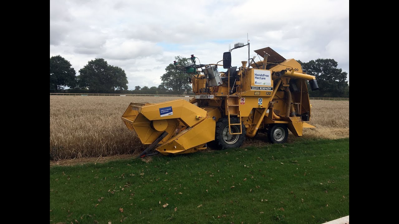 World's first harvest by autonomous combine - YouTube
