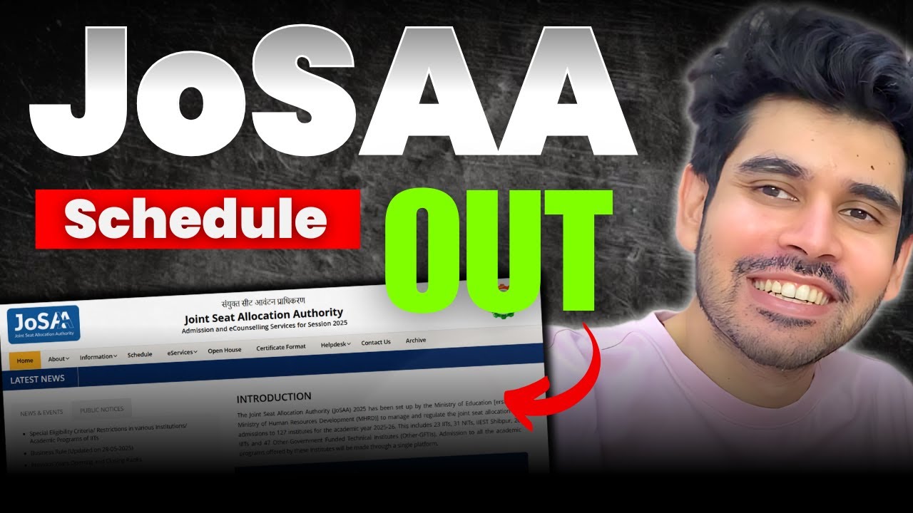 JoSAA Counselling Schedule OUT #josaa2025 #jeemain2025 - YouTube