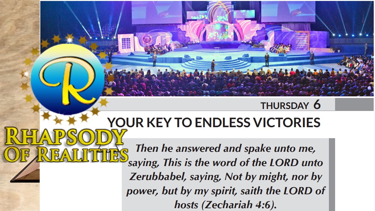 RHAPSODY OF REALITIES DEVOTIONAL, THURSDAY AUGUST 06, 2020. YOUR KEY TO ...