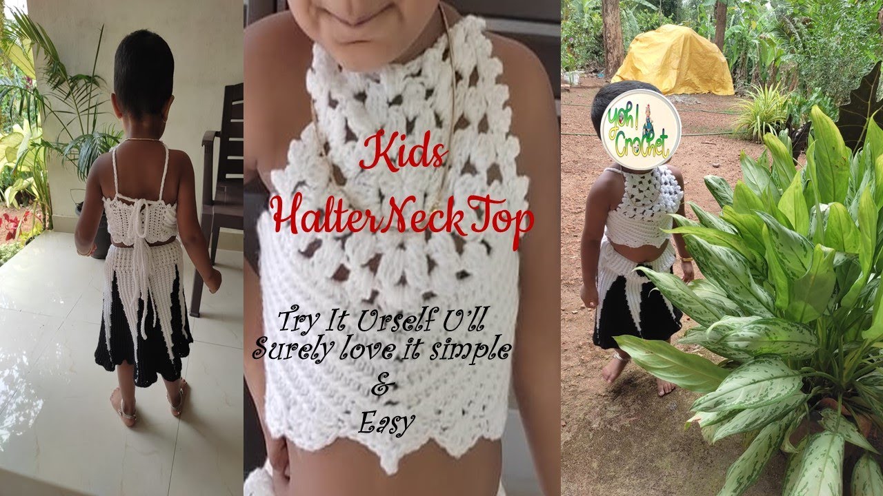 Simple & Easy Crochet Crop Top || Toddler Size || Crochet Kids Halter ...
