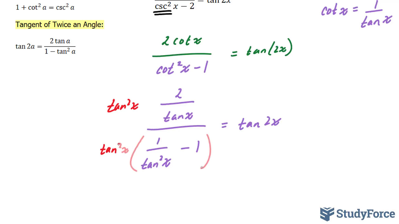 Verifying Trigonometric Identities with Double-Angle Formulas (Example ...