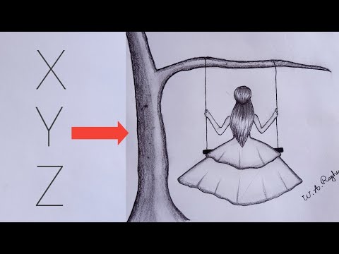 How to draw a girl , Swinging / Girl drawing easy step by step ...