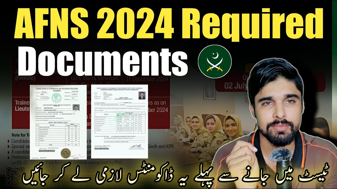 AFNS Required Documents | Which Documents Need Before Test Of AFNS ...