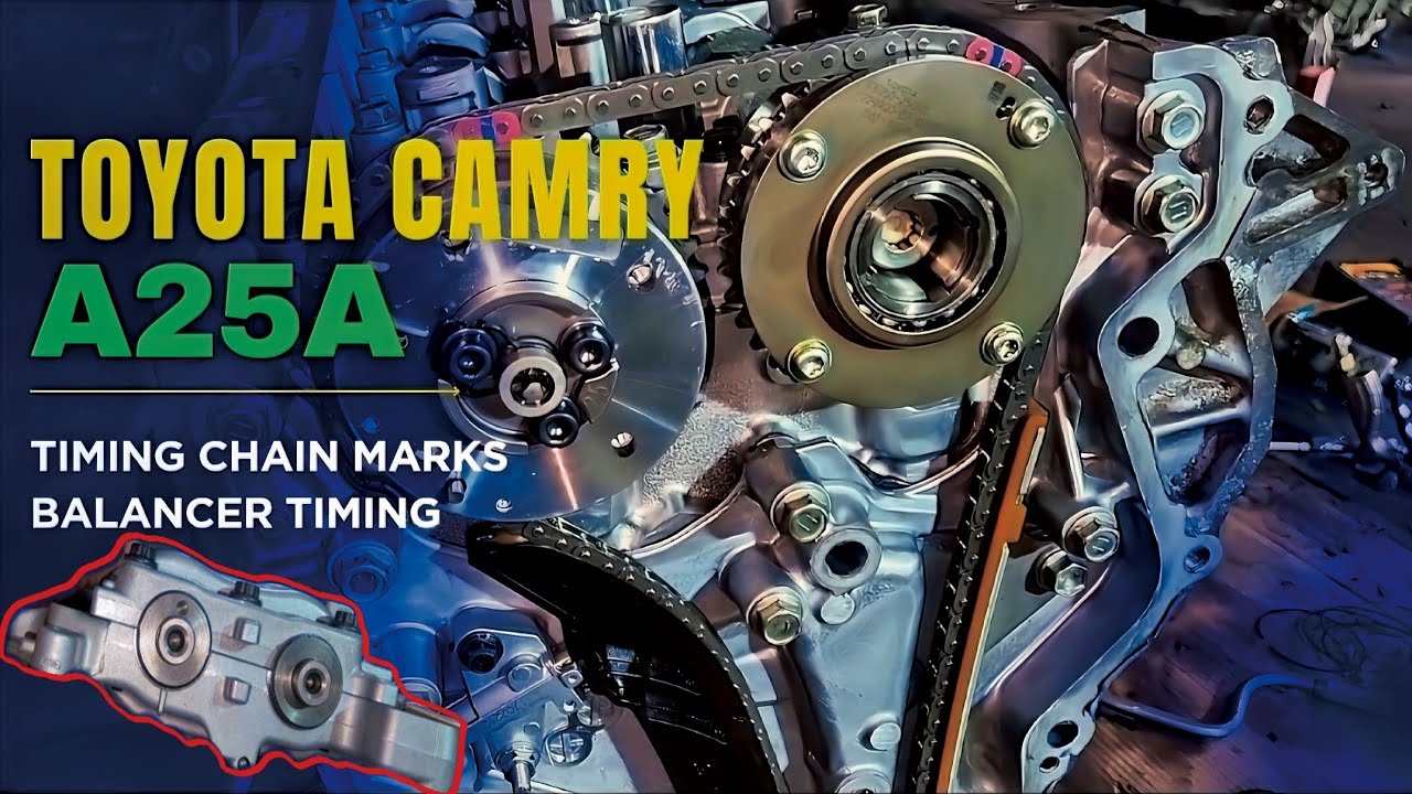 Toyota Camry A25A Engine Timing Chain Marks | Crankshaft Balancer Setup ...