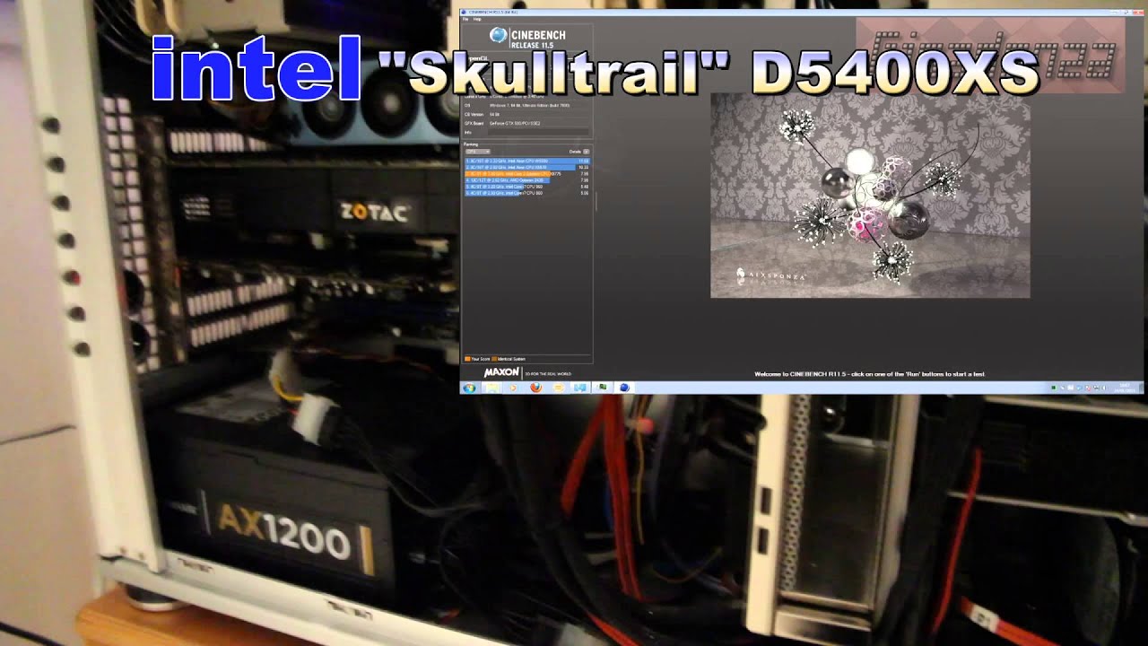 Cinebench 11.5 - Intel D5400XS Skulltrail vs EVGA Sr-2 vs Evga Sr-X ...