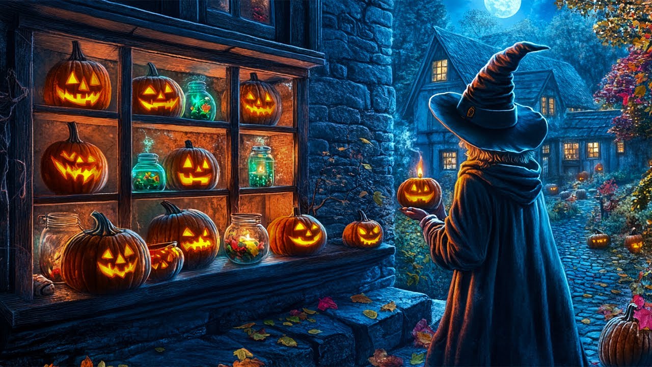 Halloween atmosphere in autumn village🍁Spooky sounds and latest ...