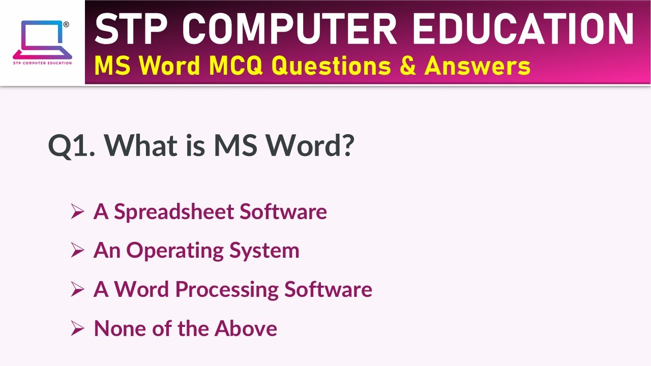 Top 10 MS Word MCQ Questions and Answers | Live Class 1 - YouTube