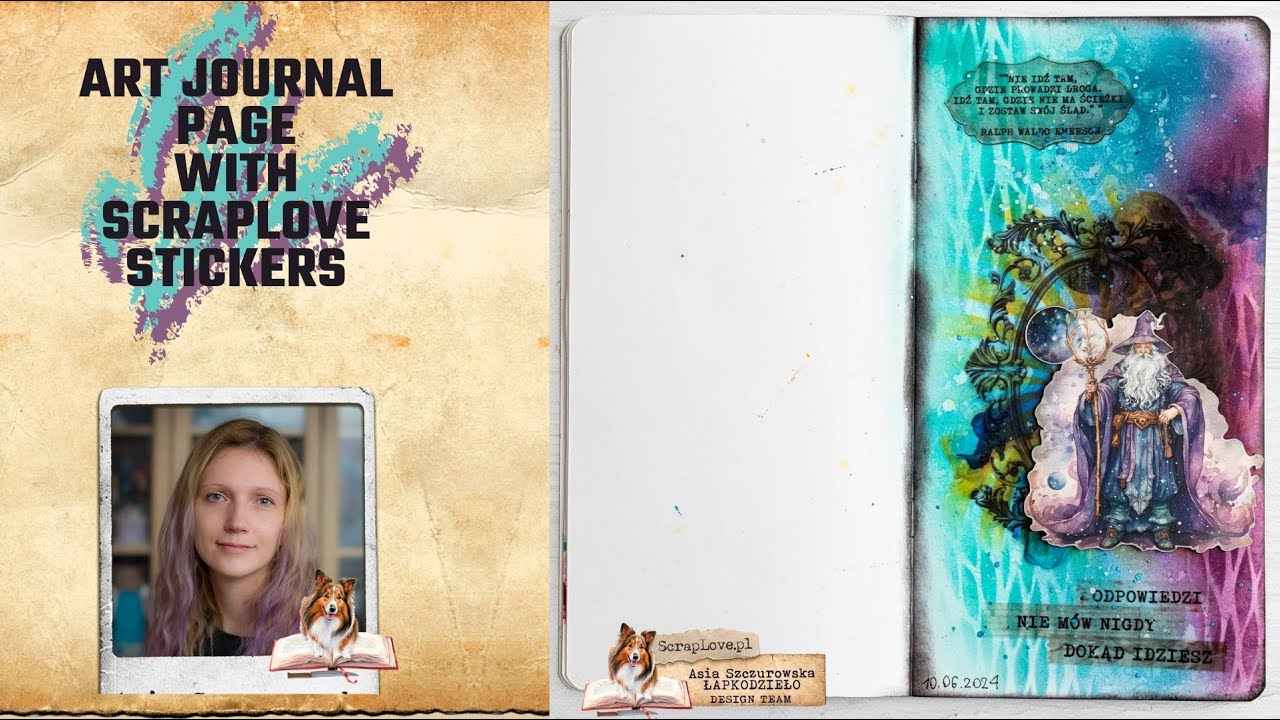 DT Scraplove - art journal page with stickers - YouTube