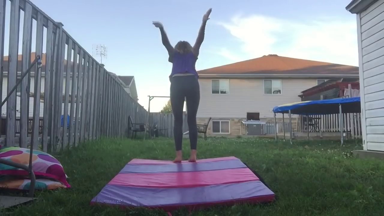 My first back handspring step-out! - YouTube