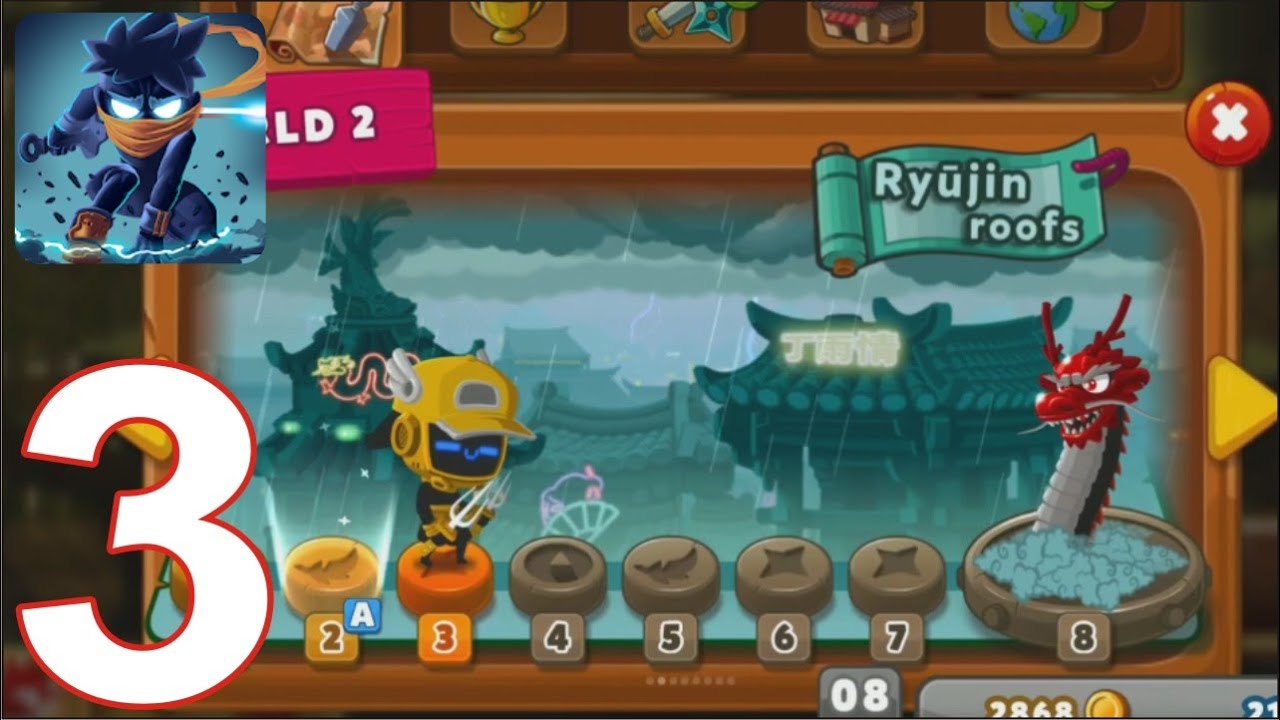 Ninja Dash - Gameplay Walkthrough Part 3 - World 2 Stage 1-3 Tutorial ...