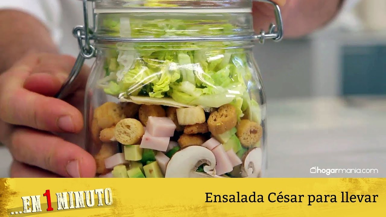 Receta de ensalada César para llevar - YouTube