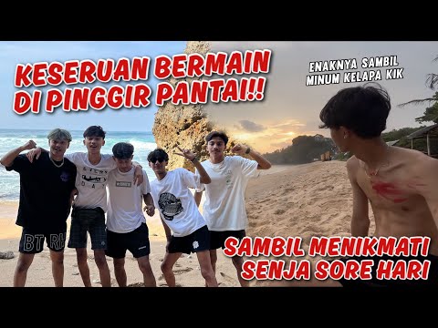 KESERUAN BERMAIN DIPANTAI BERSAMA ANAK-ANAK GSKY !! Sambil Melihat Sunset.