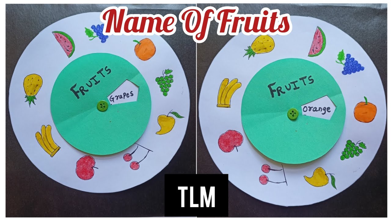 Name Of Fruits TLM| Primary School TLM Ideas| TLM ideas easy| Name of ...