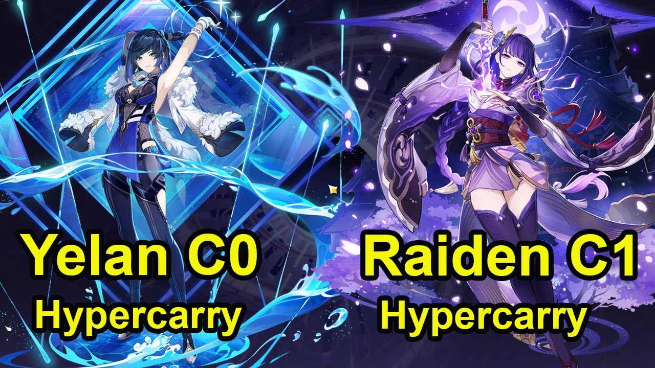 Yelan C0 hypercarry & Raiden C1 hypercarry abyss 4.0 floor 12 genshin ...