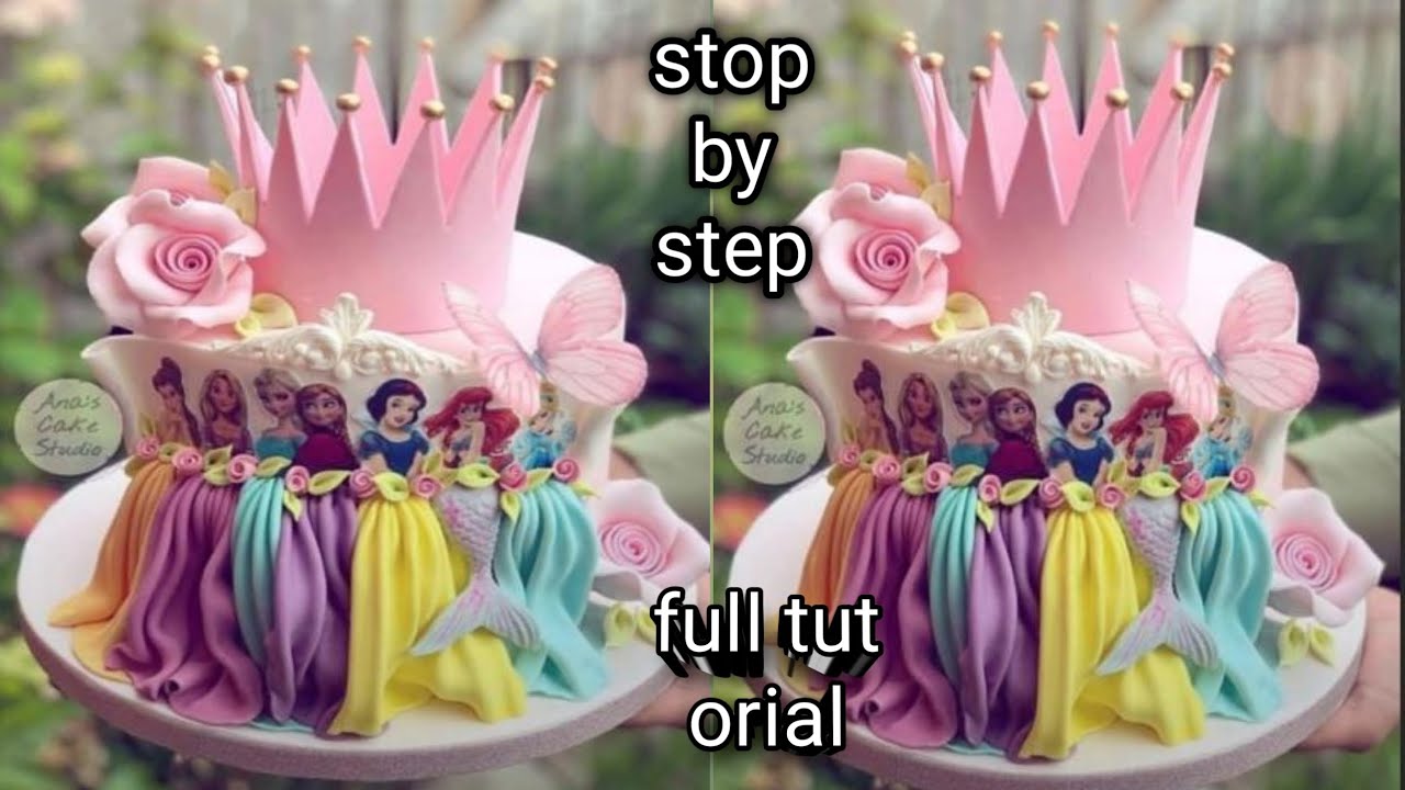 Snow Dolls Crown Theme Cake | Disney Princess Theme Birthday Cake ...