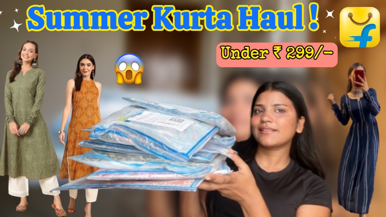 Affordable Summer Kurta Haul from Flipkart 💙 All are Under ₹ 299/- 😱😭 ...