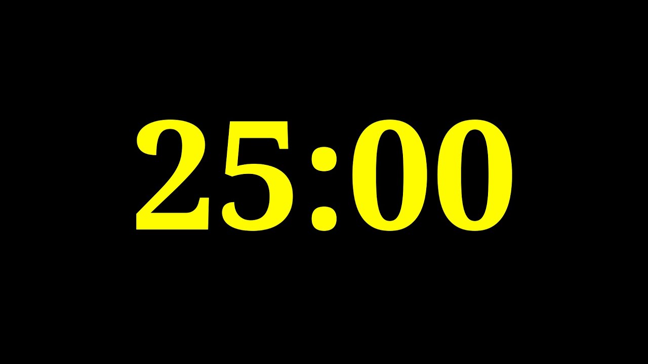 25 Minutes Countdown Timer - YouTube