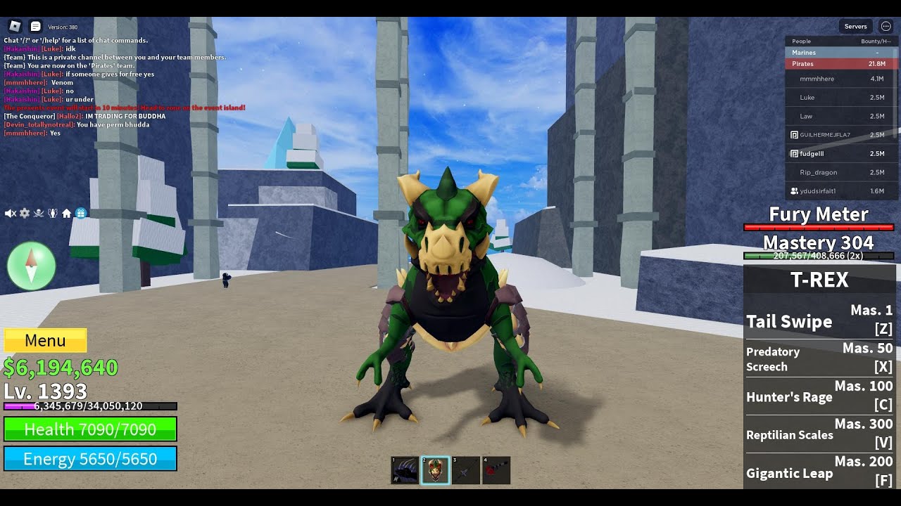 T-Rex fruit showcase (Roblox Blox Fruits) - YouTube