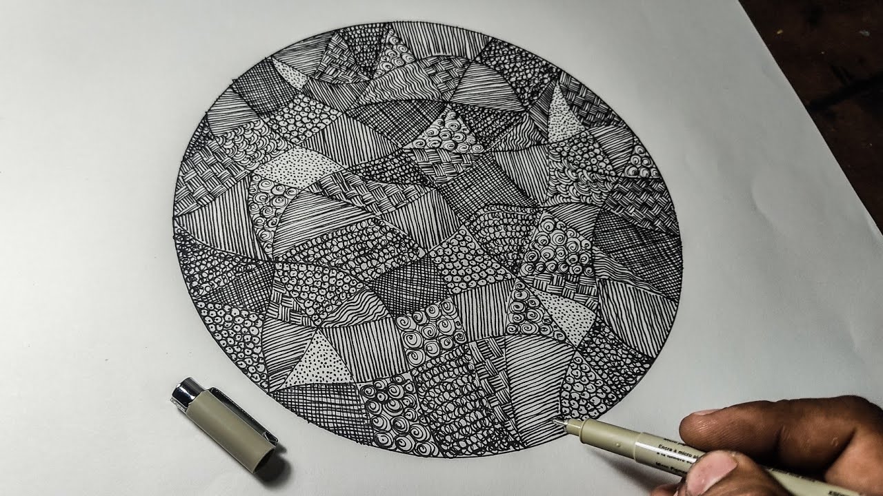 Pattern Art | Pattern Drawing | Pattern with Gel Pen | Doodle Art ...