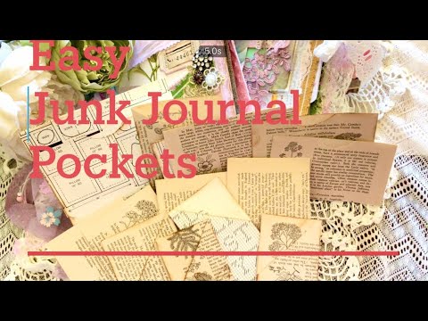 EASY JUNK JOURNAL POCKETS |TUTORIAL |BOOK PAGES |USE YOUR SCRAPS |CRAFT ...