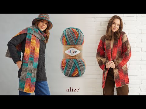Alize Superlana Maxi Batik ile Pirinç Örgü Hırka