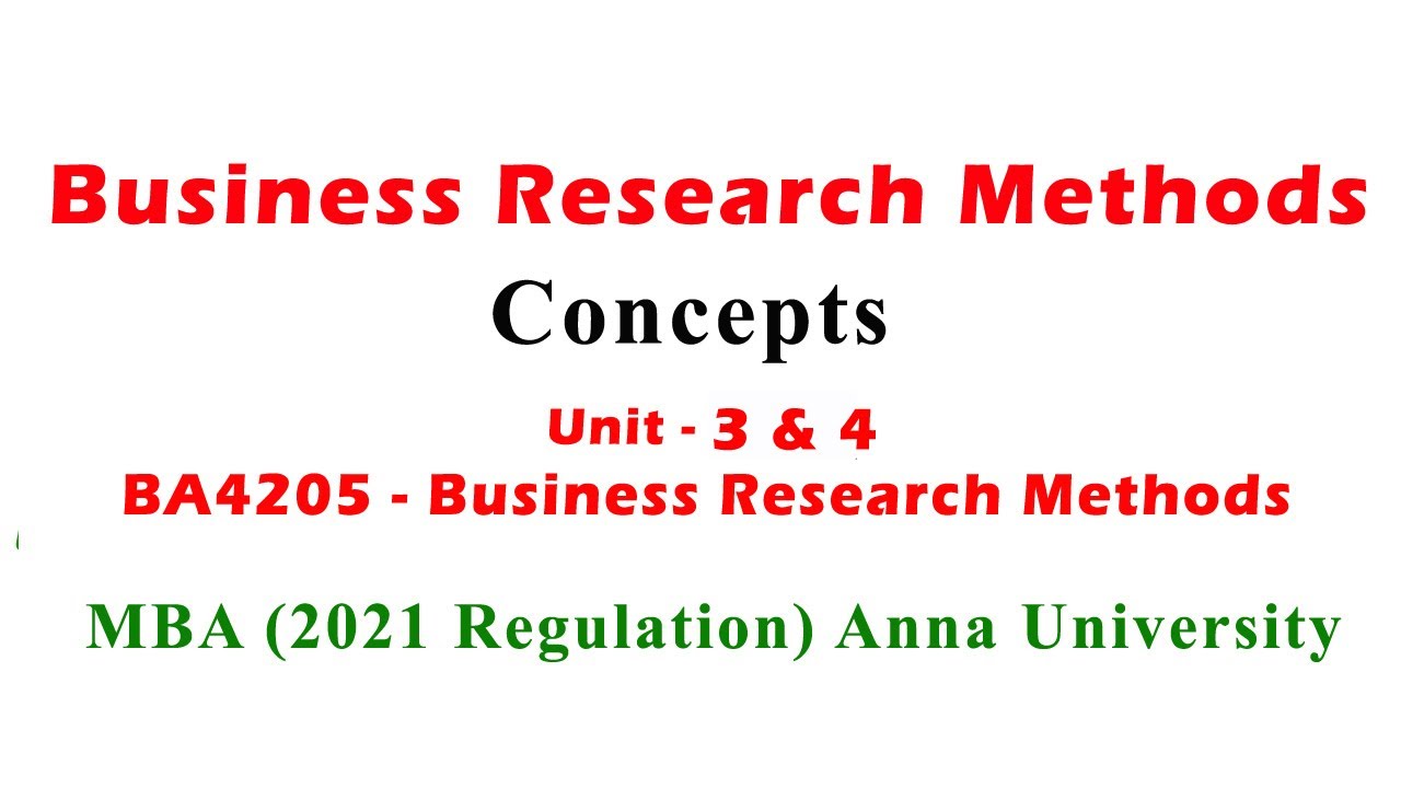 Business Research Methods - MBA - BA 4205 - YouTube