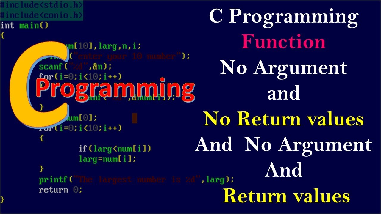 No Argument No Return Value In C No Argument But Return Value In C Example 30 Youtube