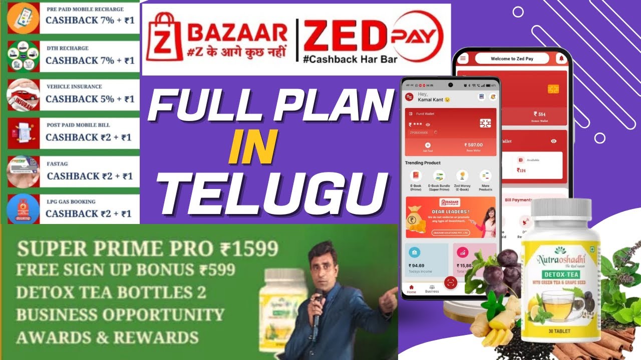 ZED PAY FULL PLAN WITH 6 SERVICES IN TELUGU | NEW UPDATED PLAN FULL DETAILS | ZEDPAY | ZBAZAAR ...
