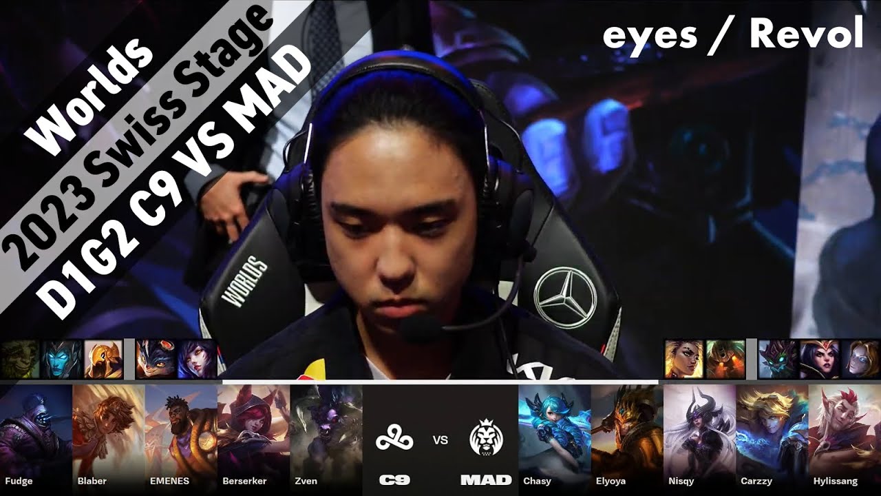 C9(Fudge ジャックス) VS MAD(Carzzy エズリアル) ハイライト D1G2 - Worlds 2023 Swiss Stage by YAMA - YouTube