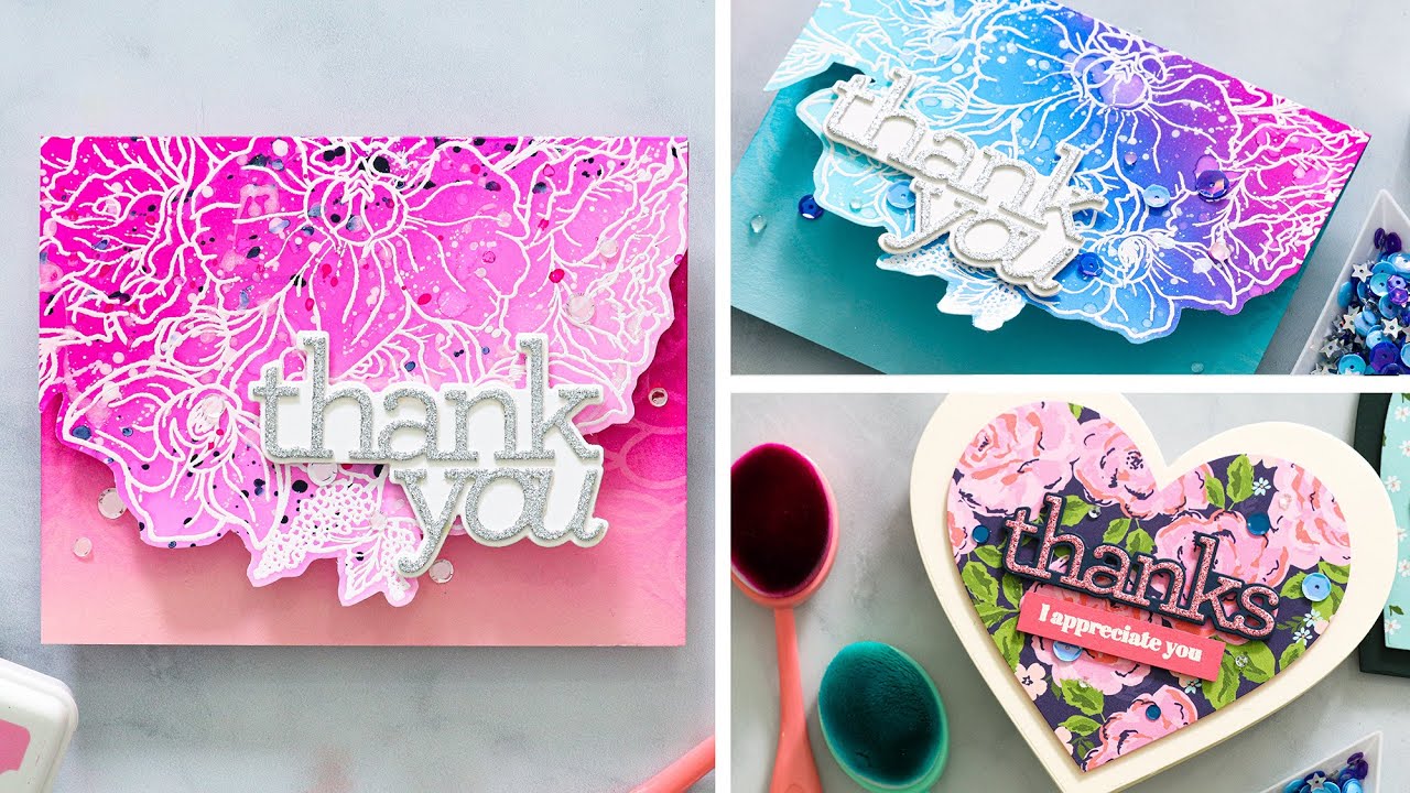 Ink Blending on Glossy Cardstock + Shaped Cards–5 Examples! - YouTube