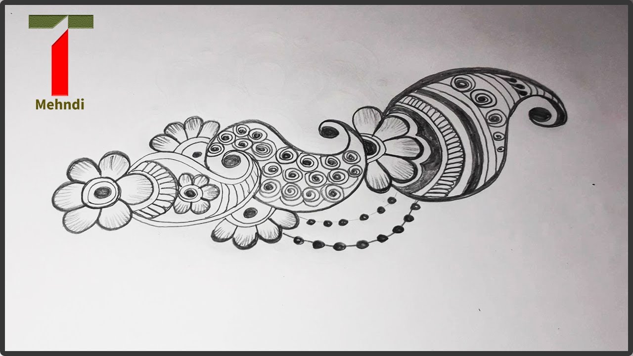 Simple mehndi design| Easy mehndi design| Pencil sketch mehndi design ...