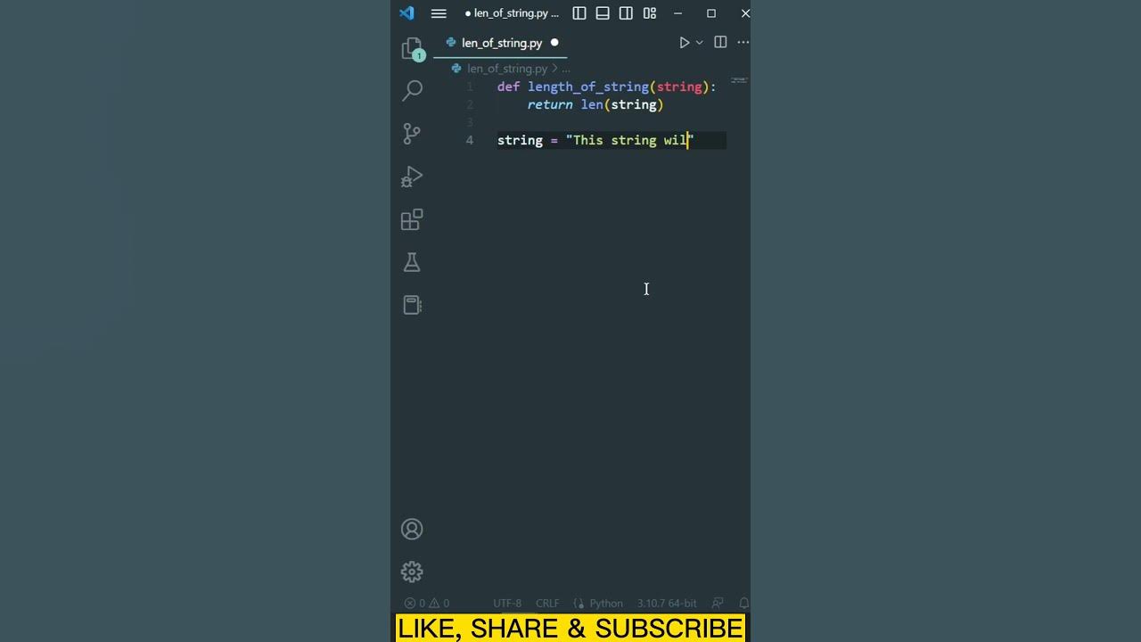 Calculate Length Of String By Using Python shorts shortsvideo python calculate-length-of-string-by-using-python-shorts-shortsvideo-python