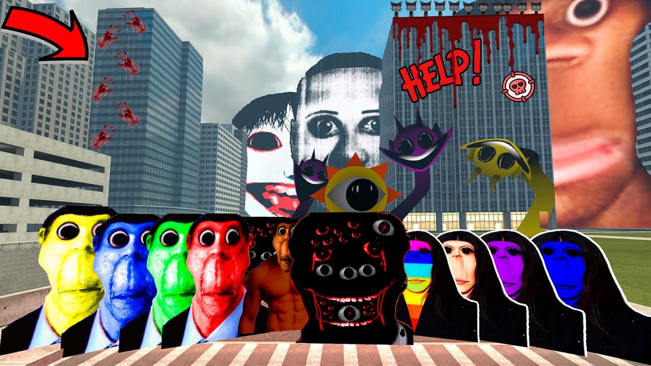 Furious Angry Munci Vs Rainbow Obunga Family & Rainbow Rosalia in Gmod ...